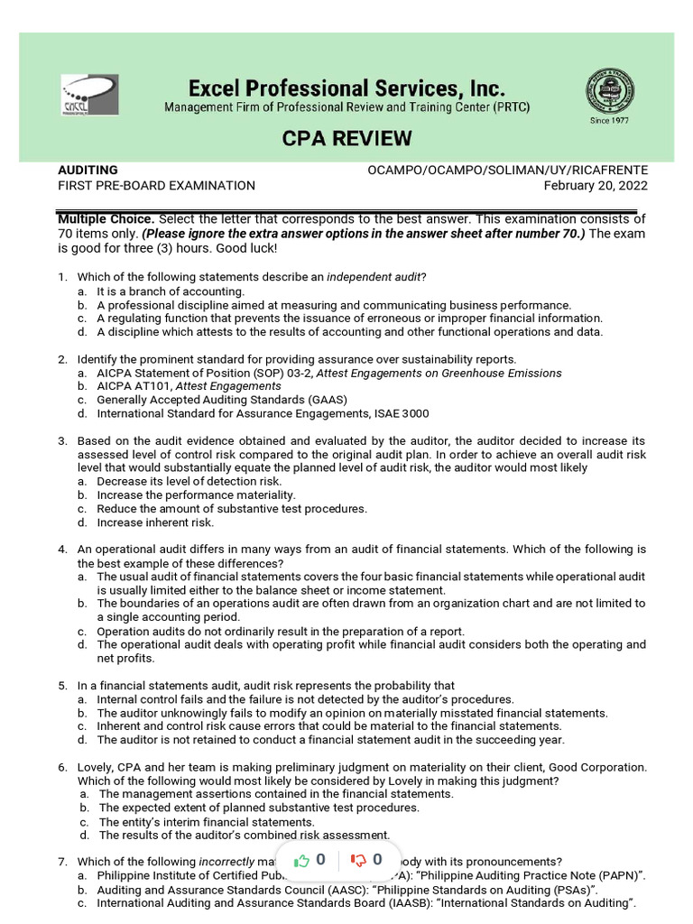 PRTC Aud 1st PB 05 Audit Problem and Solution - Compress | Download ...