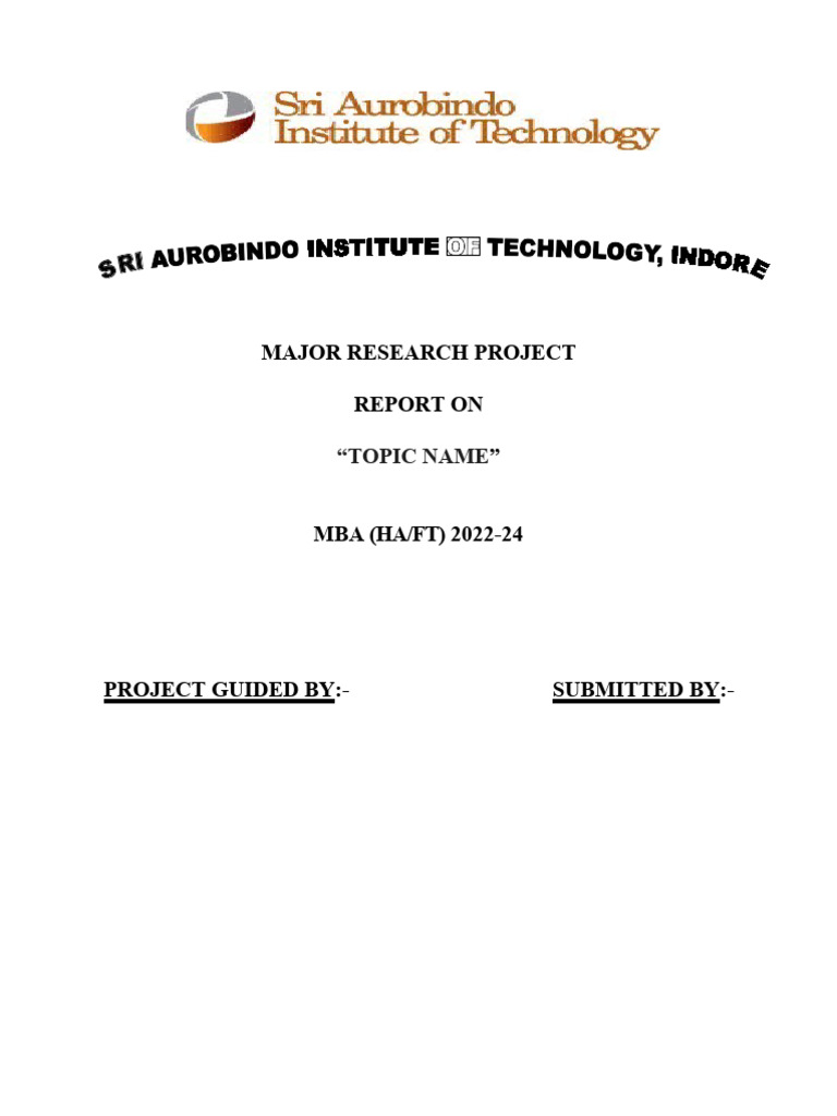 Major Research Project Format | PDF | Career & Growth