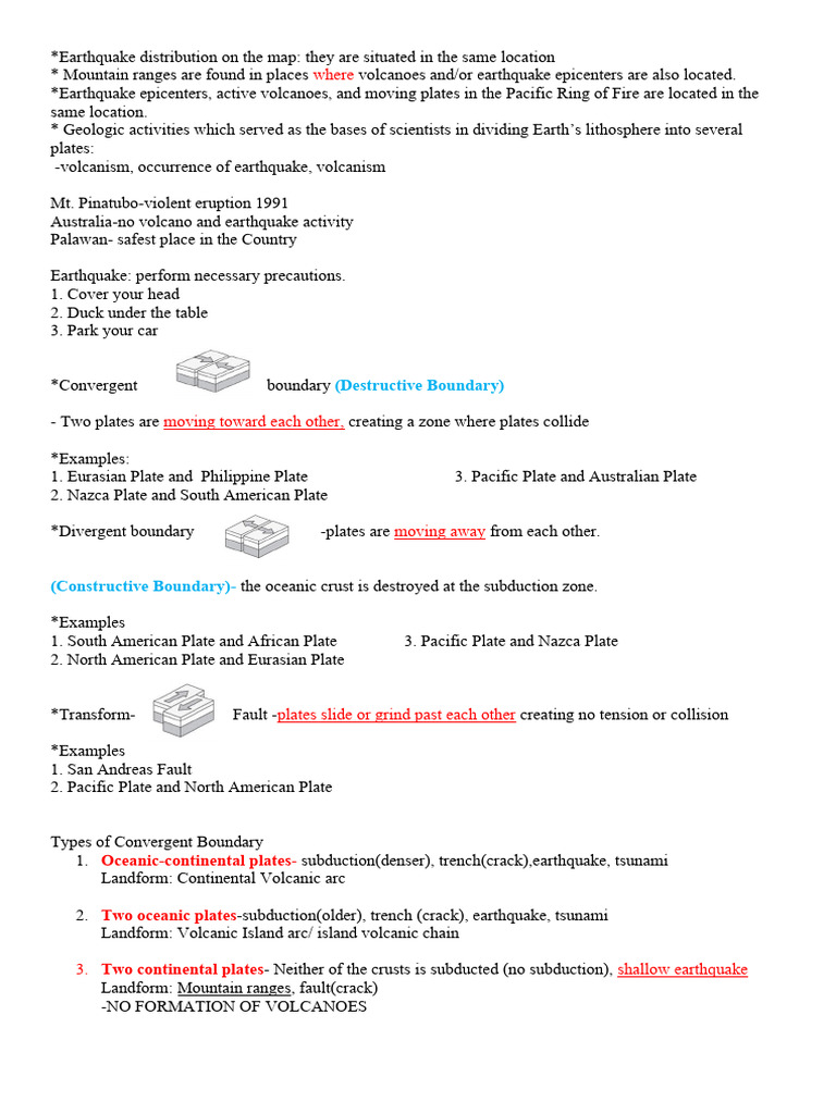 Reviewer-1st-Grading-Exam Grade 10 | PDF | Plate Tectonics | Volcano