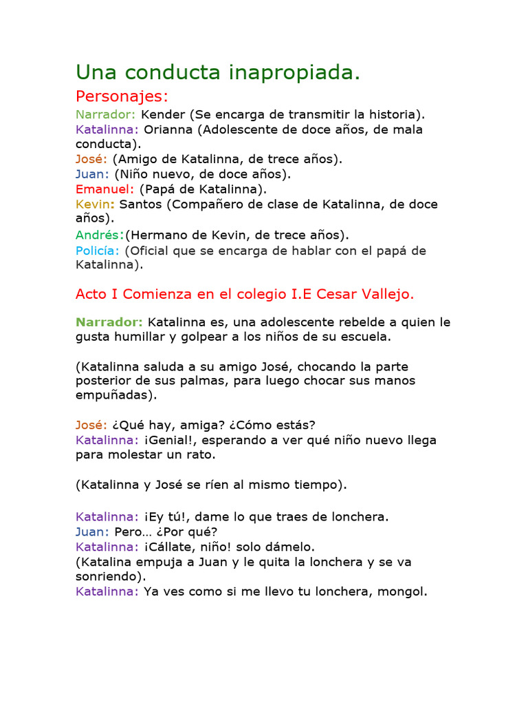 Una Conducta Inapropiada-1 | PDF