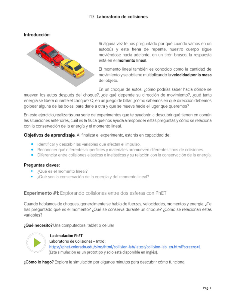 Laboratorio de Colisiones | PDF Laboratorio de Colisiones | PDF