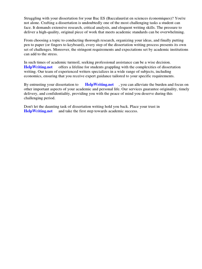 Exemple de Dissertation Bac Es | PDF | Scribd | Thesis