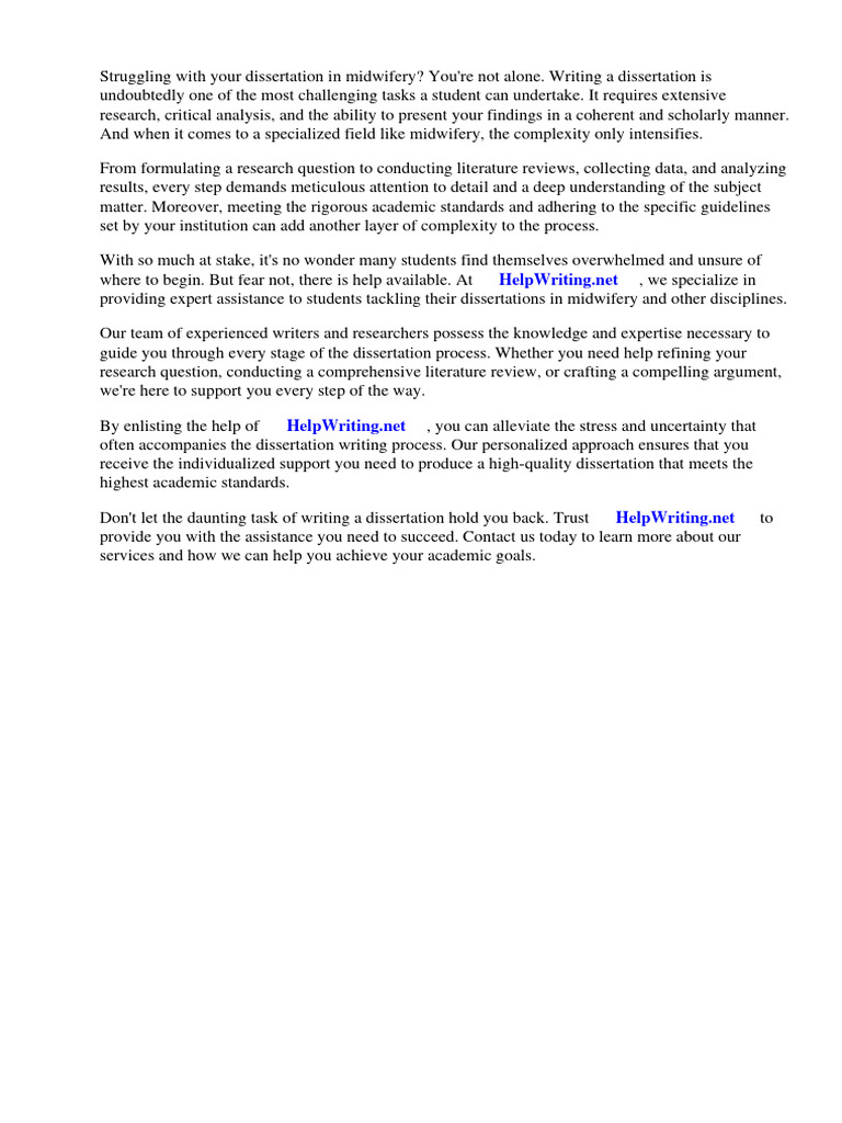 Dissertation Midwifery Examples | PDF | Pregnancy | Midwife