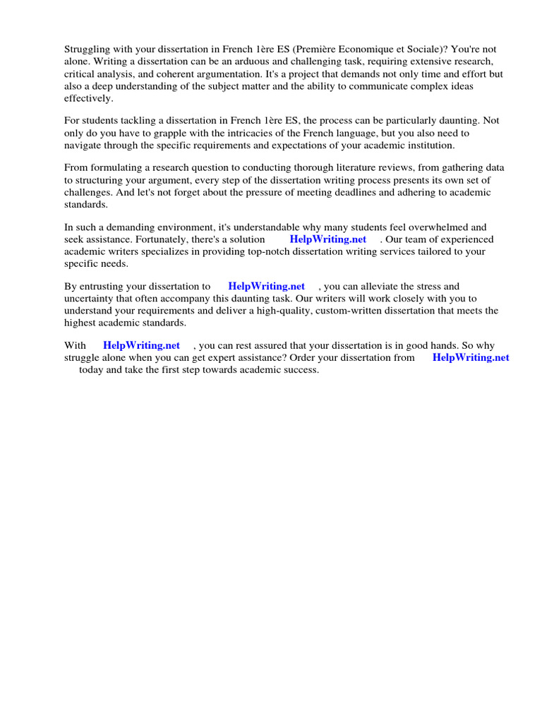 Dissertation Francais 1ere Es Exemple | PDF | Scribd | Science