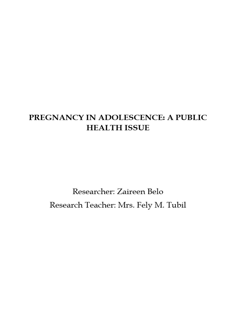 Pregnancy in Adolescence | Download Free PDF | Teenage Pregnancy ...