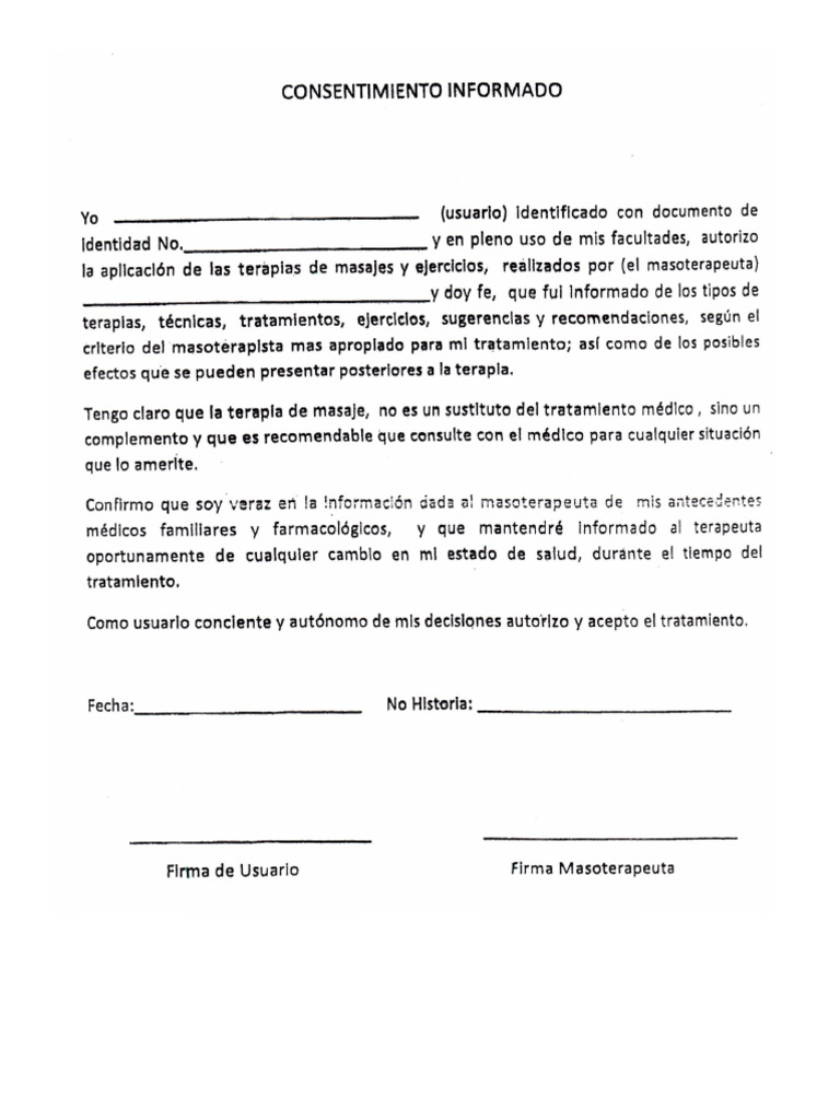 Consentimiento Informado Hria Clin | PDF