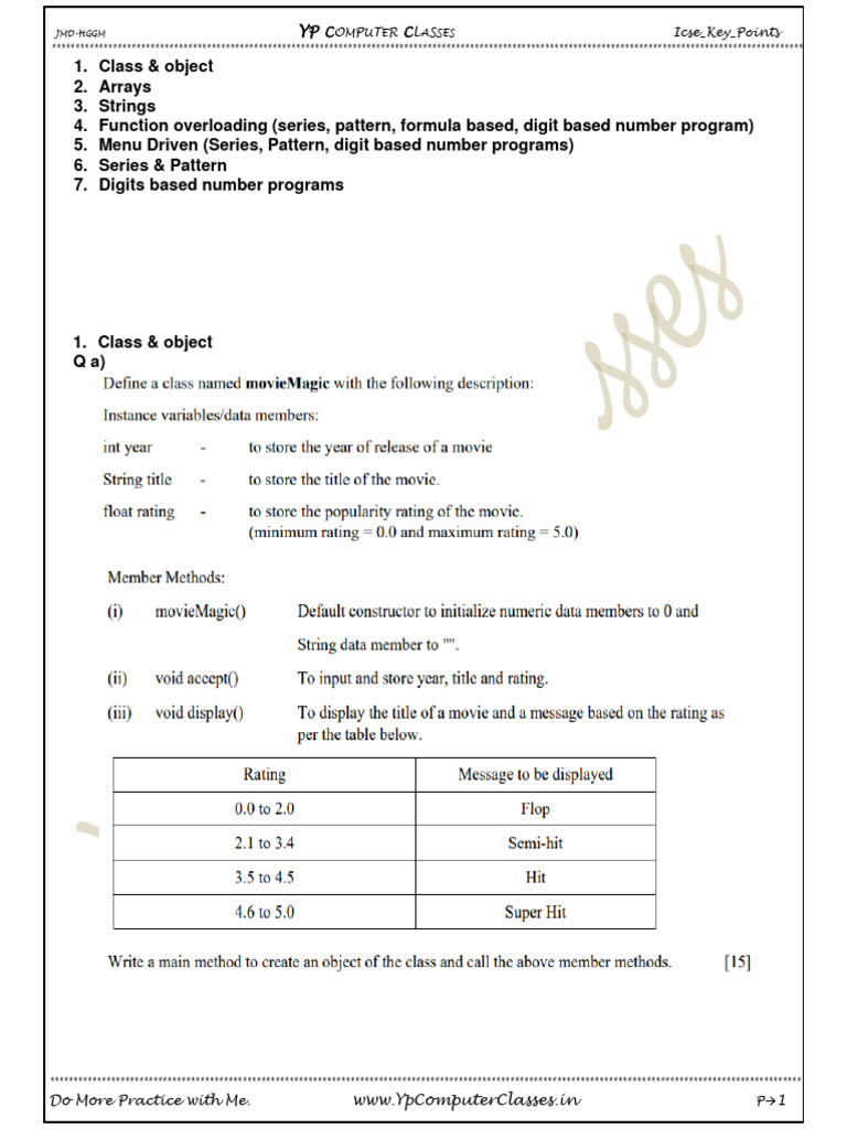 ICSE Computer Programming Key Points | PDF | Computer Programming | Programming Paradigms
