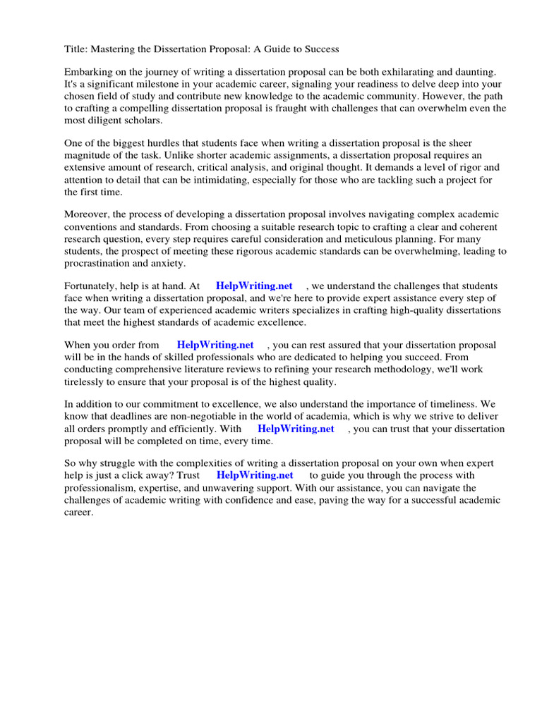 How To Do A Dissertation Proposal | PDF | Thesis | Methodology