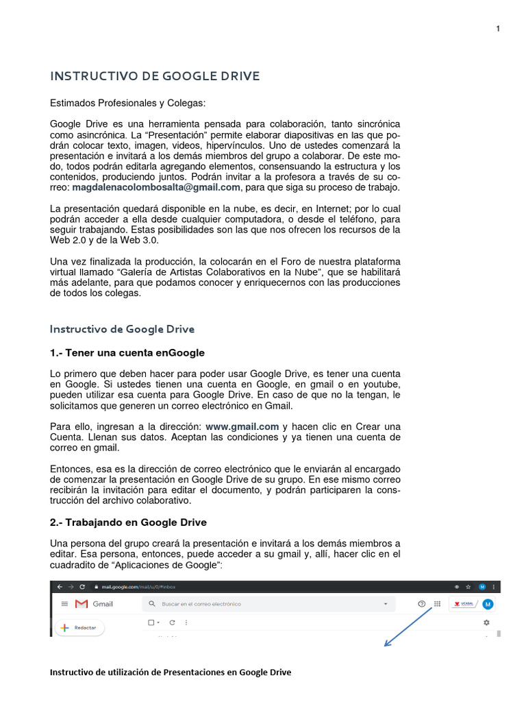Instructivo de Google Drive | PDF