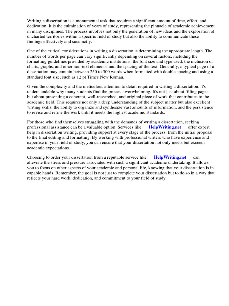 Dissertation Words Per Page | PDF | Thesis | Methodology