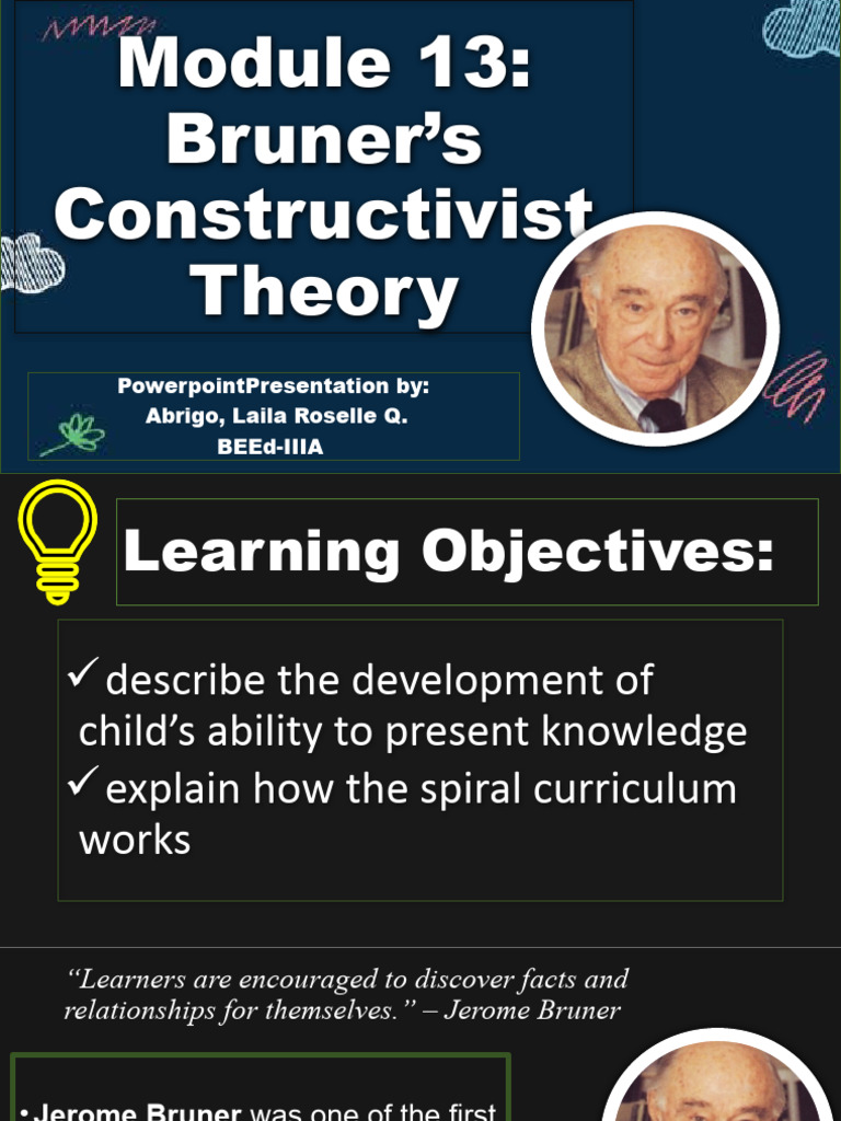Module 13 Bruner | PDF | Constructivism (Philosophy Of Education) | Learning