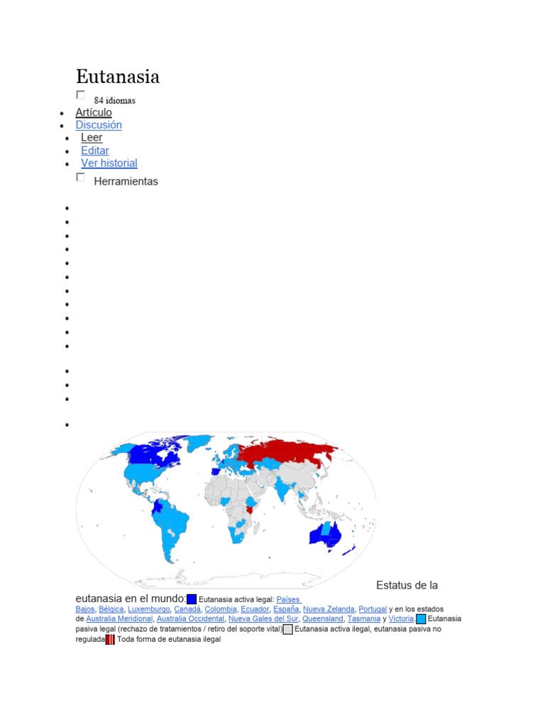 Eutanasia: Definición y Clasificación | PDF | Medicina