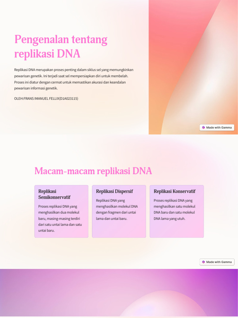 Pengenalan Tentang Replikasi DNA | PDF