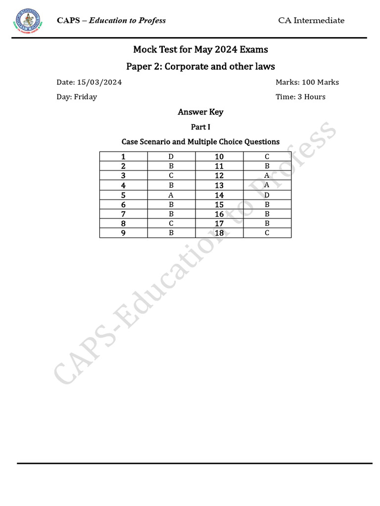 Test 2 Answer Sheet | PDF