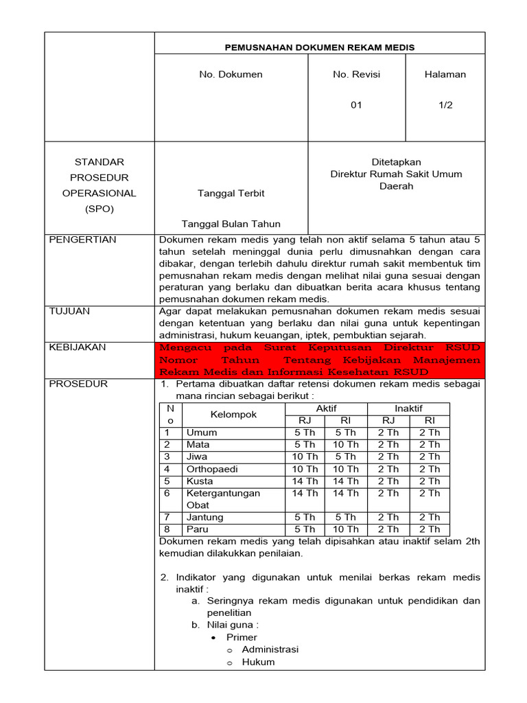 FORMAT SPO - Pemusnahan | PDF