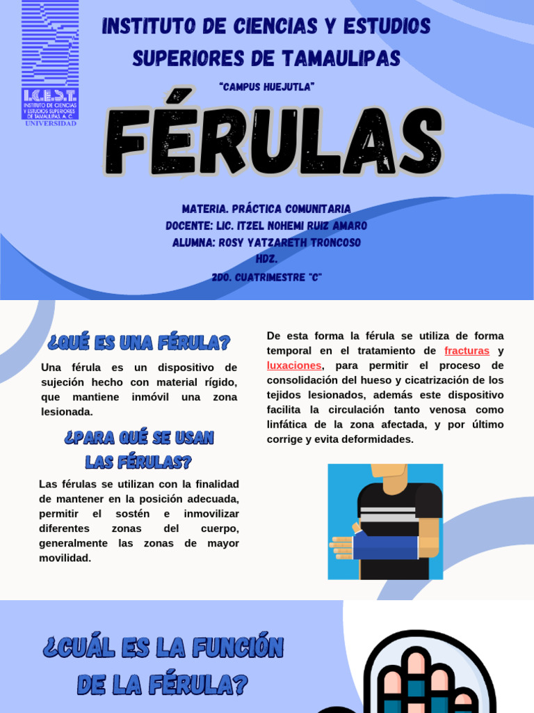 Férulas | PDF | Rodilla | Extremidades (anatomía)