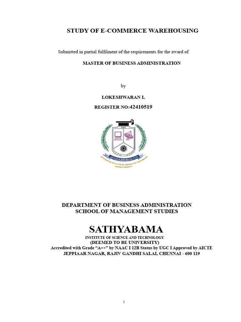 Lokeshwaran Mini Project PDF2 | PDF | Warehouse | E Commerce