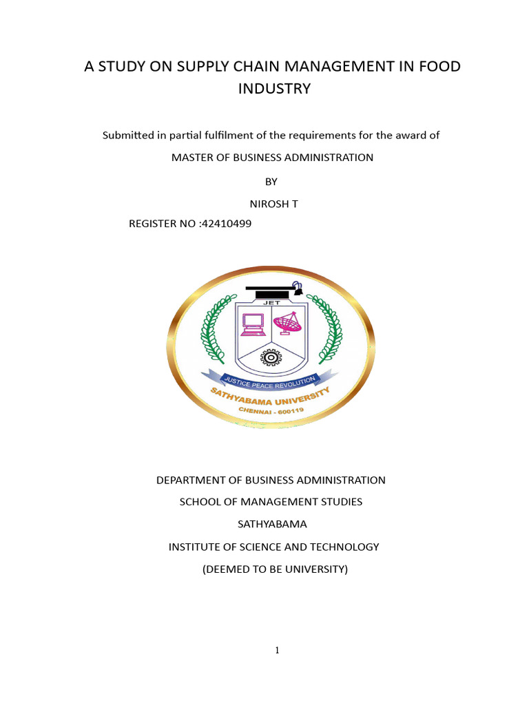 Food Industry Supply Chain Study | PDF | Supply Chain Management ...