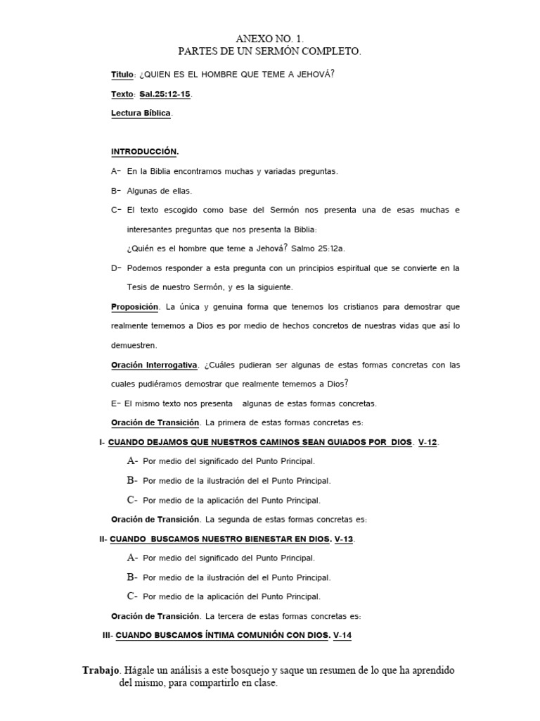No. 1. Sermón Completo. | Descargar gratis PDF | Dios | Creencia religiosa y doctrina