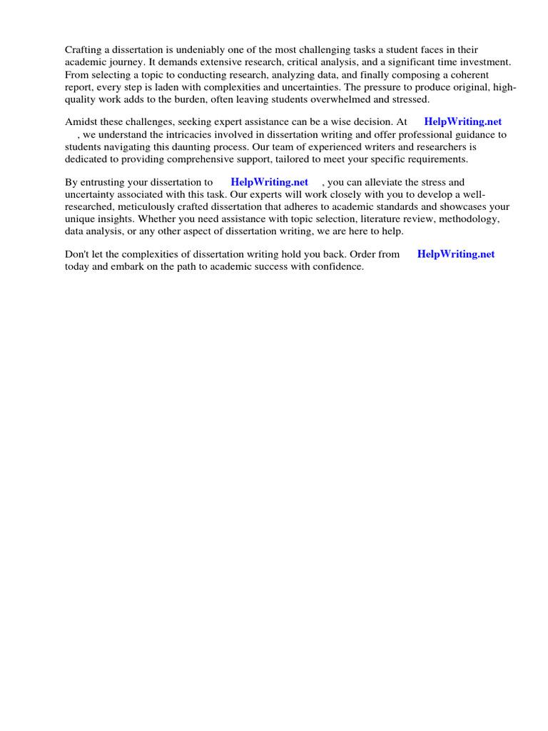 Dissertation Report Sample | PDF