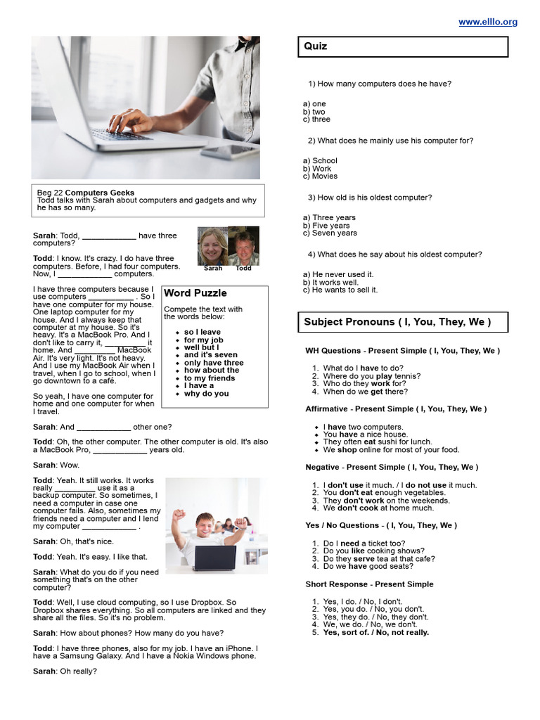 Beginner English Tech Talk | PDF | Telephone | I Phone