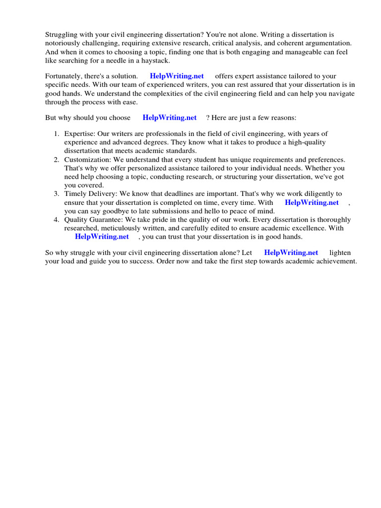Easy Civil Engineering Dissertation Topics | PDF | Engineering | Thesis