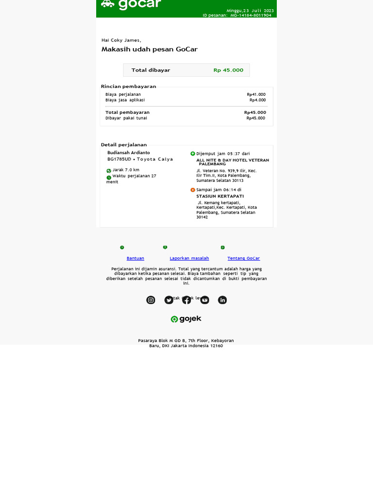 Struk Gocar PDF | PDF