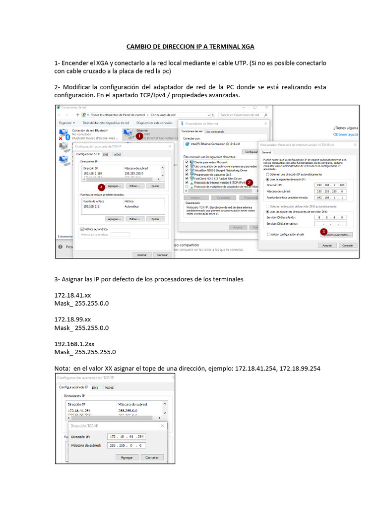 Configuración IP Terminal XGA | PDF | Informática