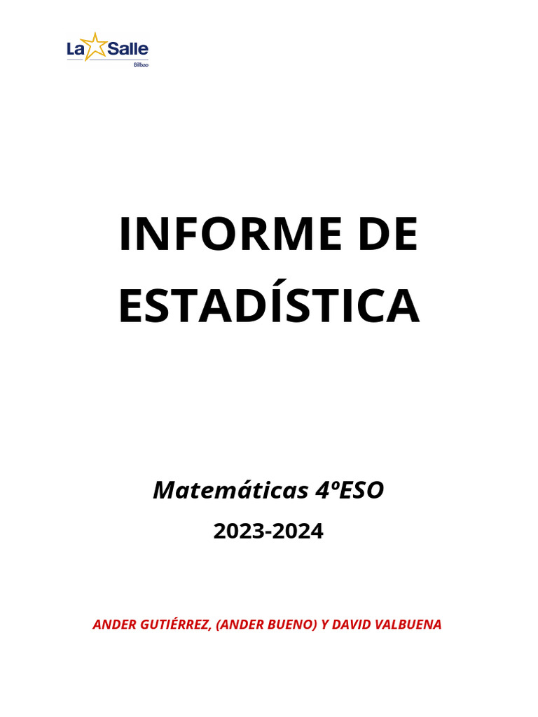 Informe de Estadística | PDF | Estadísticas