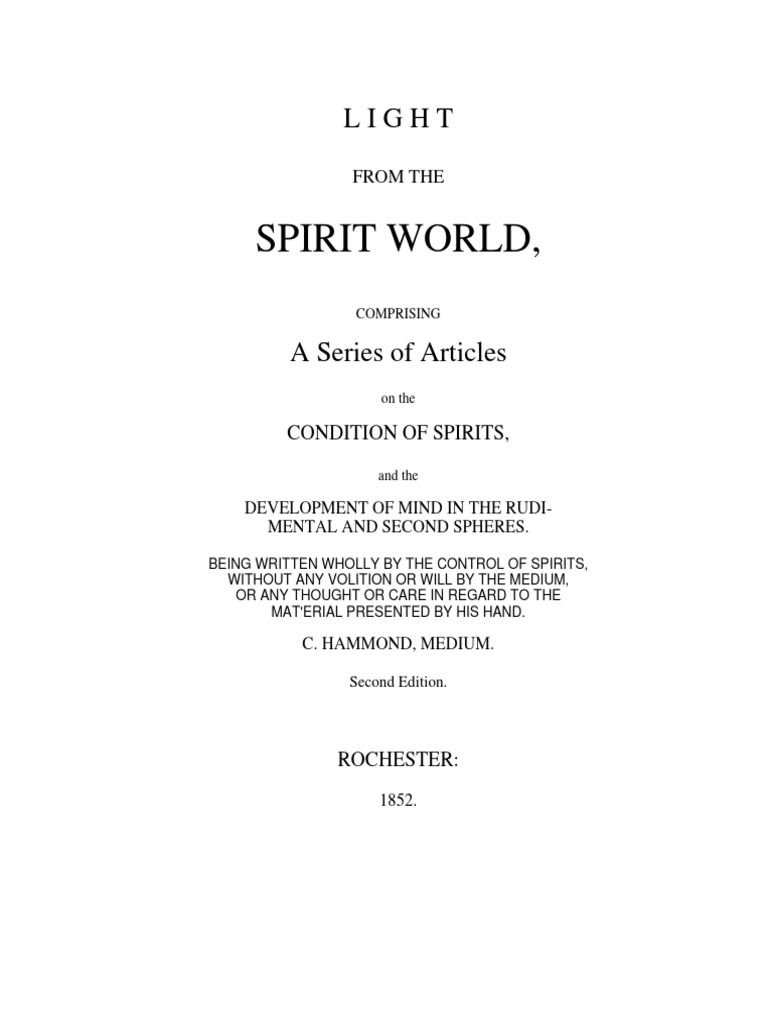 Spirit World,: Light | PDF | Wisdom | Miracle