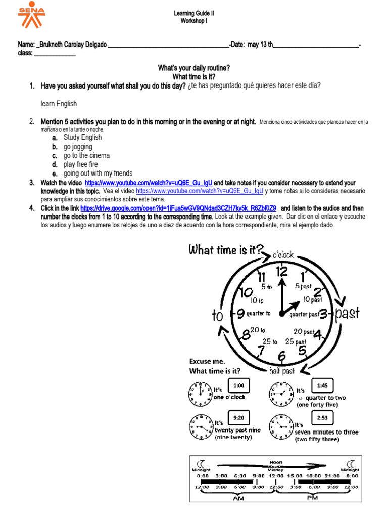 Daily Routine English Learning Guide | PDF