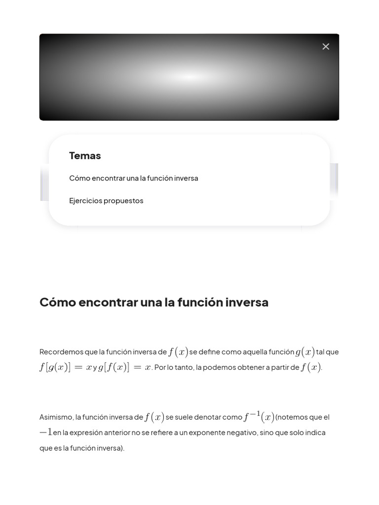 Ejercicios de Funciones Inversas o Reciprocas - Superprof | PDF | Función (Matemáticas ...