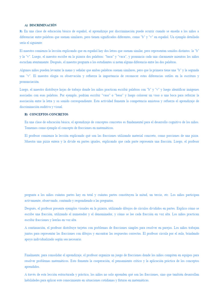 EJEMPLOS 2 | PDF | Educación primaria | Aprendizaje