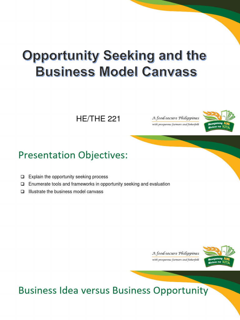Opportunity Seeking and the Business Model Canvass (2) | PDF ...