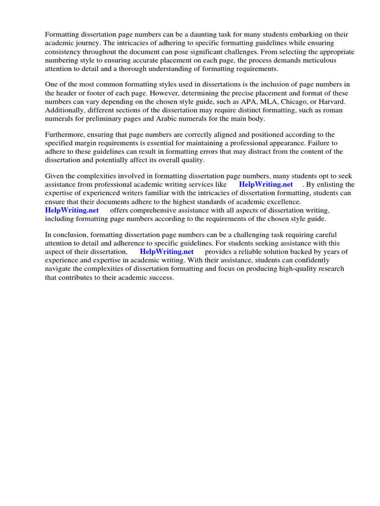 How To Format Dissertation Page Numbers | PDF | Thesis | Apa Style
