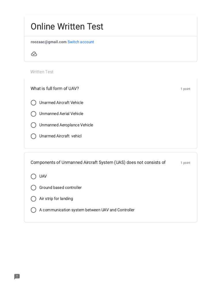 Garuda Online Written Test | PDF | Unmanned Aerial Vehicle | Pressure ...