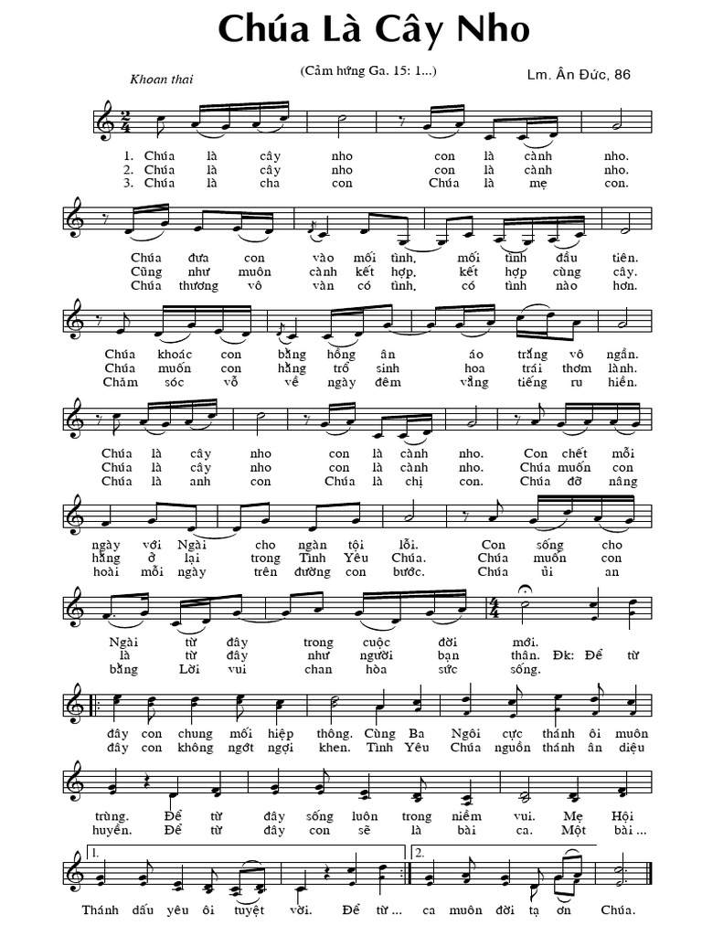 Chua La Cay Nho LM An Duc | PDF