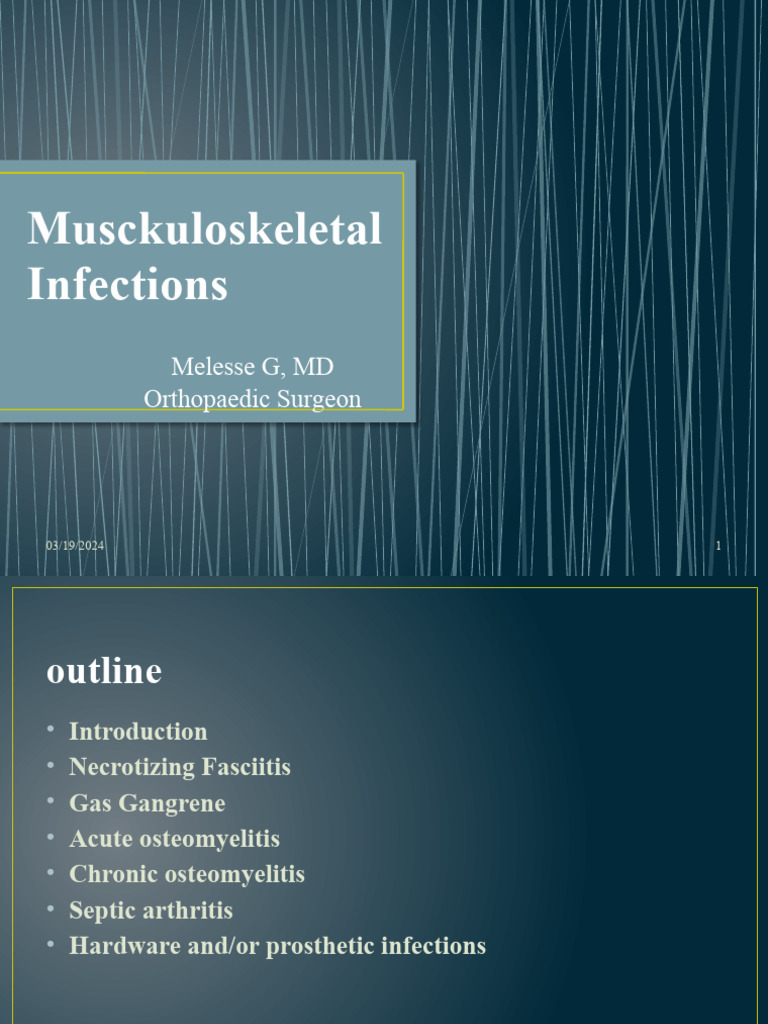 Musculoskeletal Infections Overview | PDF | Medical Specialties ...