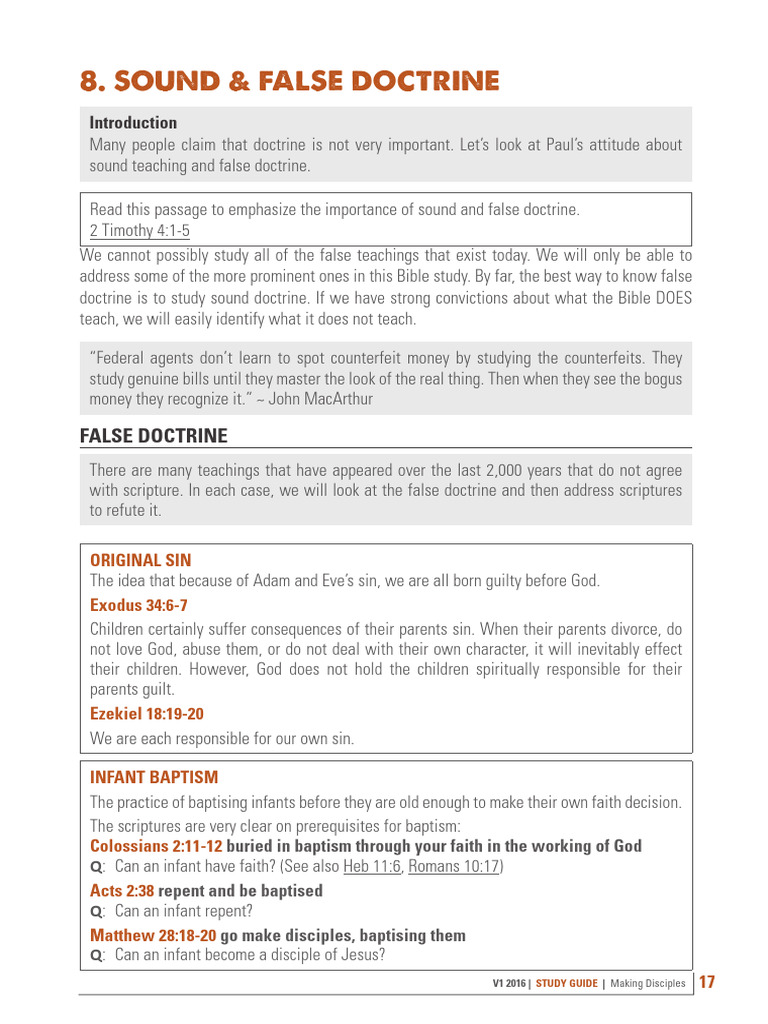 Identifying False Doctrines Today | PDF | Baptism | Jesus
