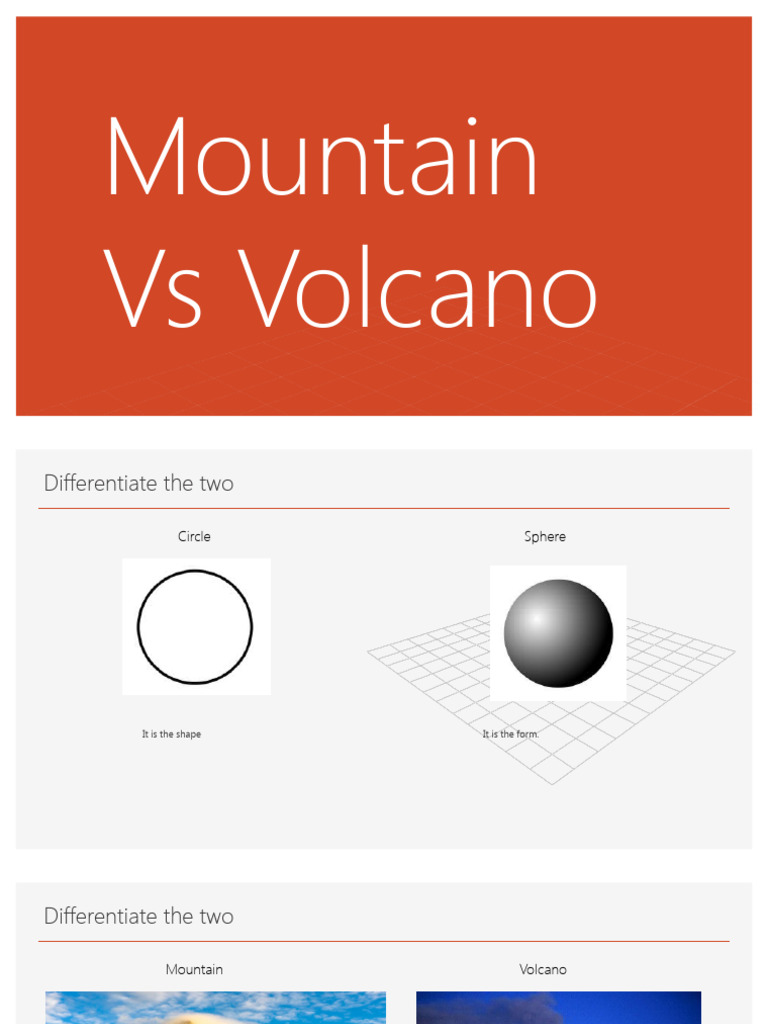 Mountian Vs Volcano | PDF | Volcano | Mountains