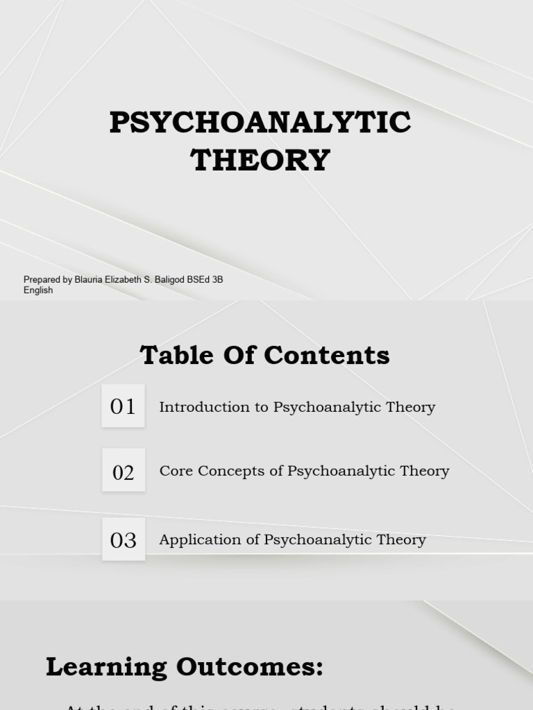 Understanding Psychoanalytic Theory | PDF | Psychoanalysis | Id