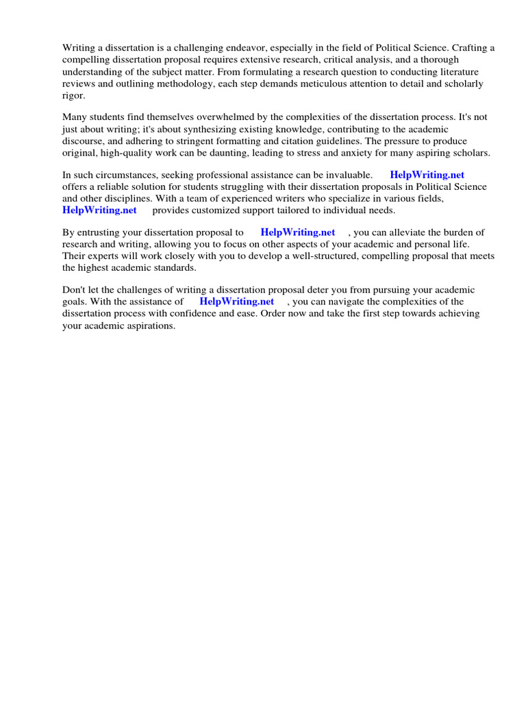 Dissertation Proposal Political Science | PDF | Thesis | Science