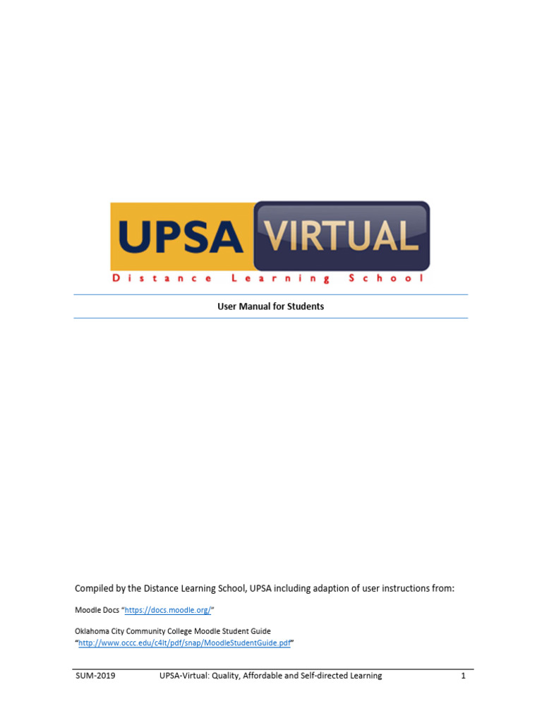 Student User Manual for UPSA Virtual | PDF | Internet Forum | Login