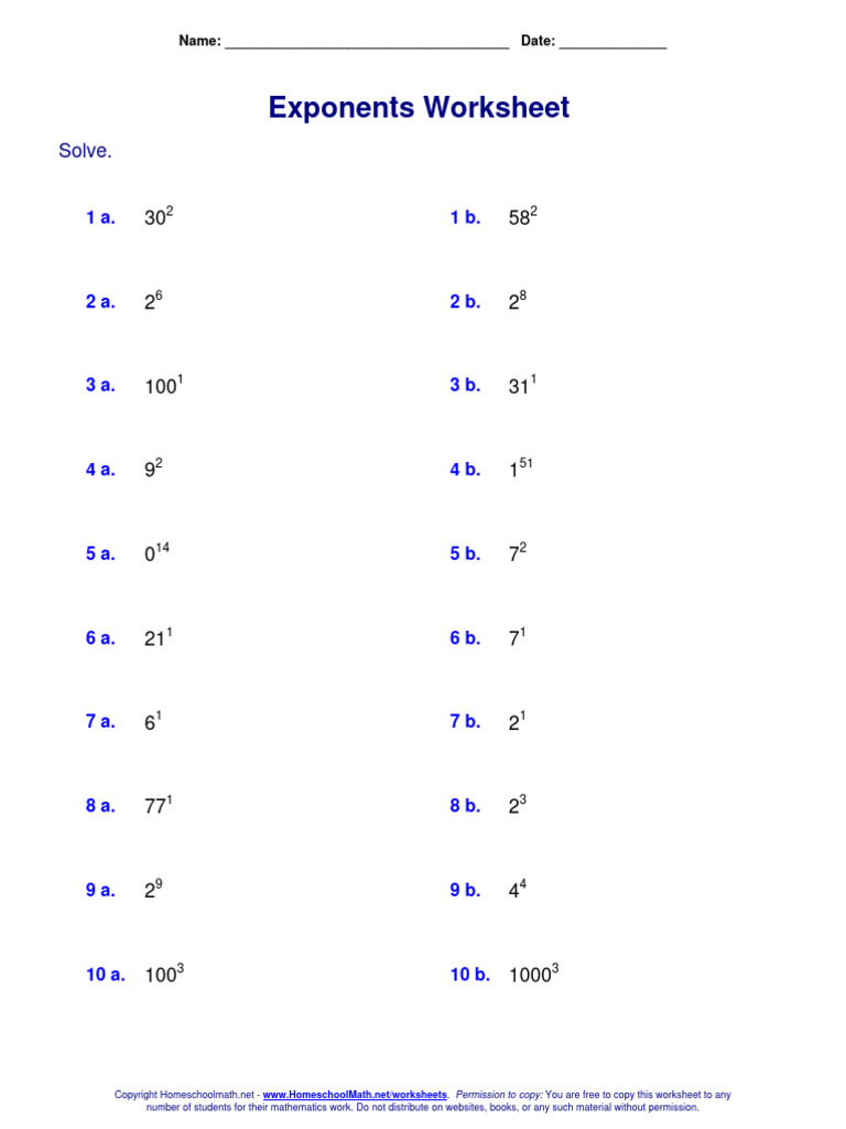 Exponent Worksheet | PDF | Document | Data Management Exponent Worksheet | PDF | Document | Data Management