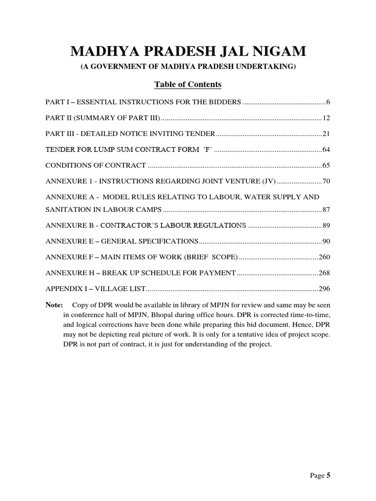 Madhya Pradesh Jal Nigam | PDF | Business