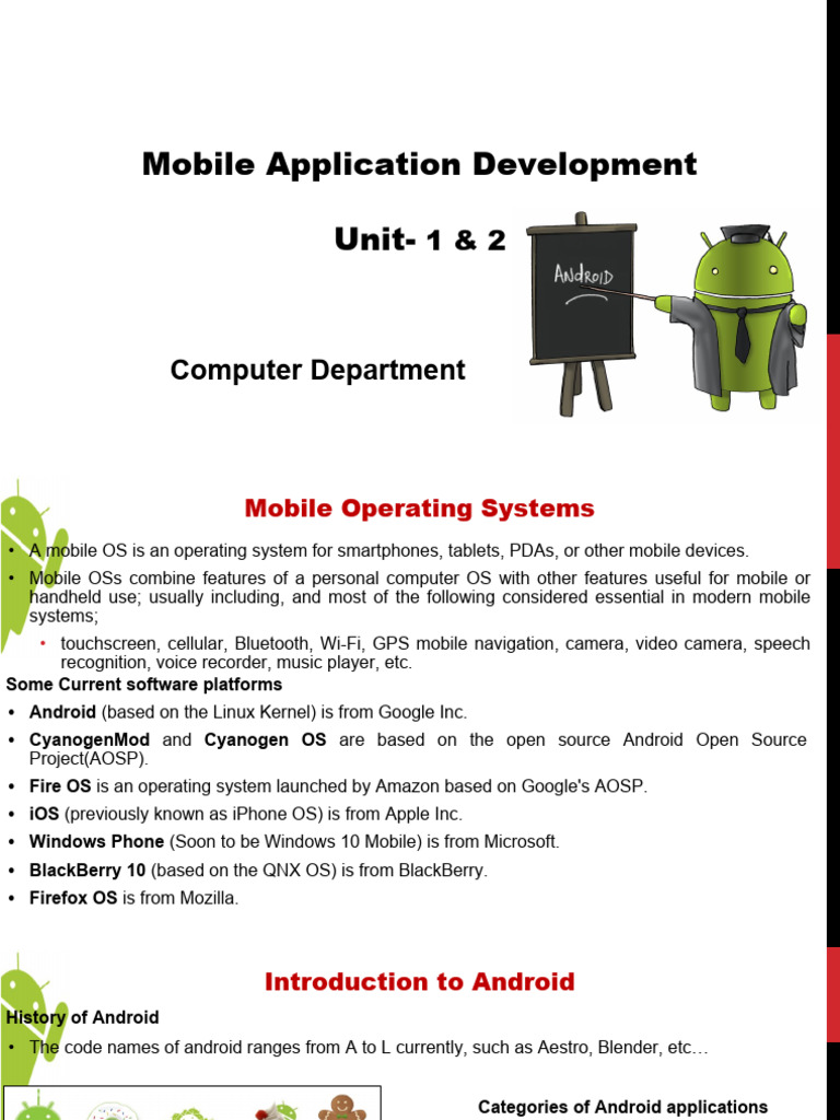 Mobile Application Development Chapter 1 & 2 | PDF | Java Virtual Machine | Java (Programming ...