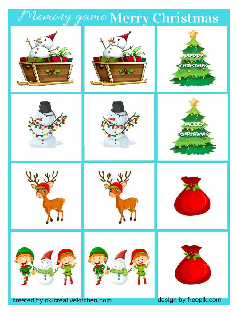 Memory Game Merry Christmas | PDF