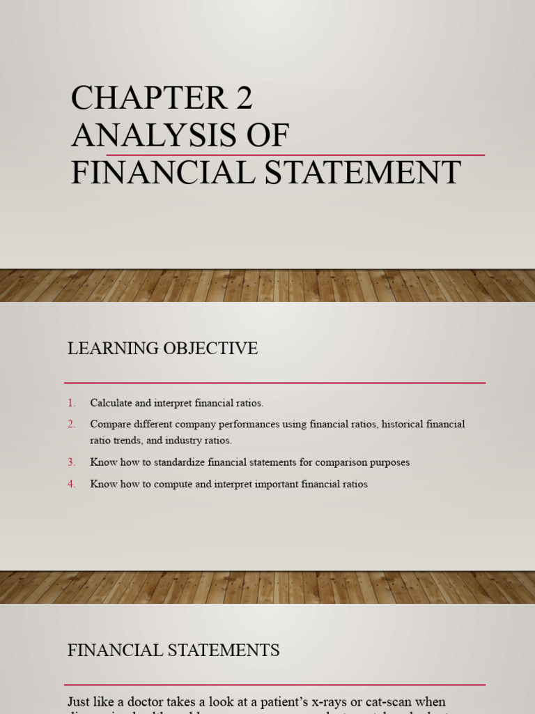 Chapter 2 Analysis Of Financial Statement Pdf Book Value Equity