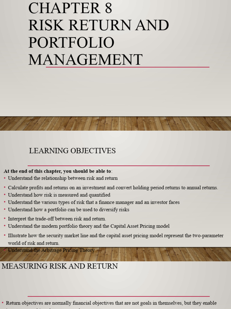 Chapter 8 - Risk, Return and Portfolio Management | PDF | Investing | Risk