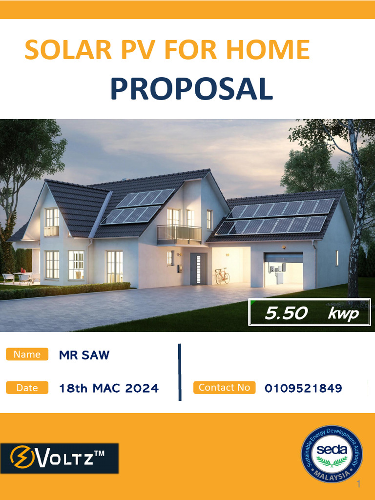 Final Proposal - EVOLTZ 5.5 KWP - MR SAW | PDF | Photovoltaics ...